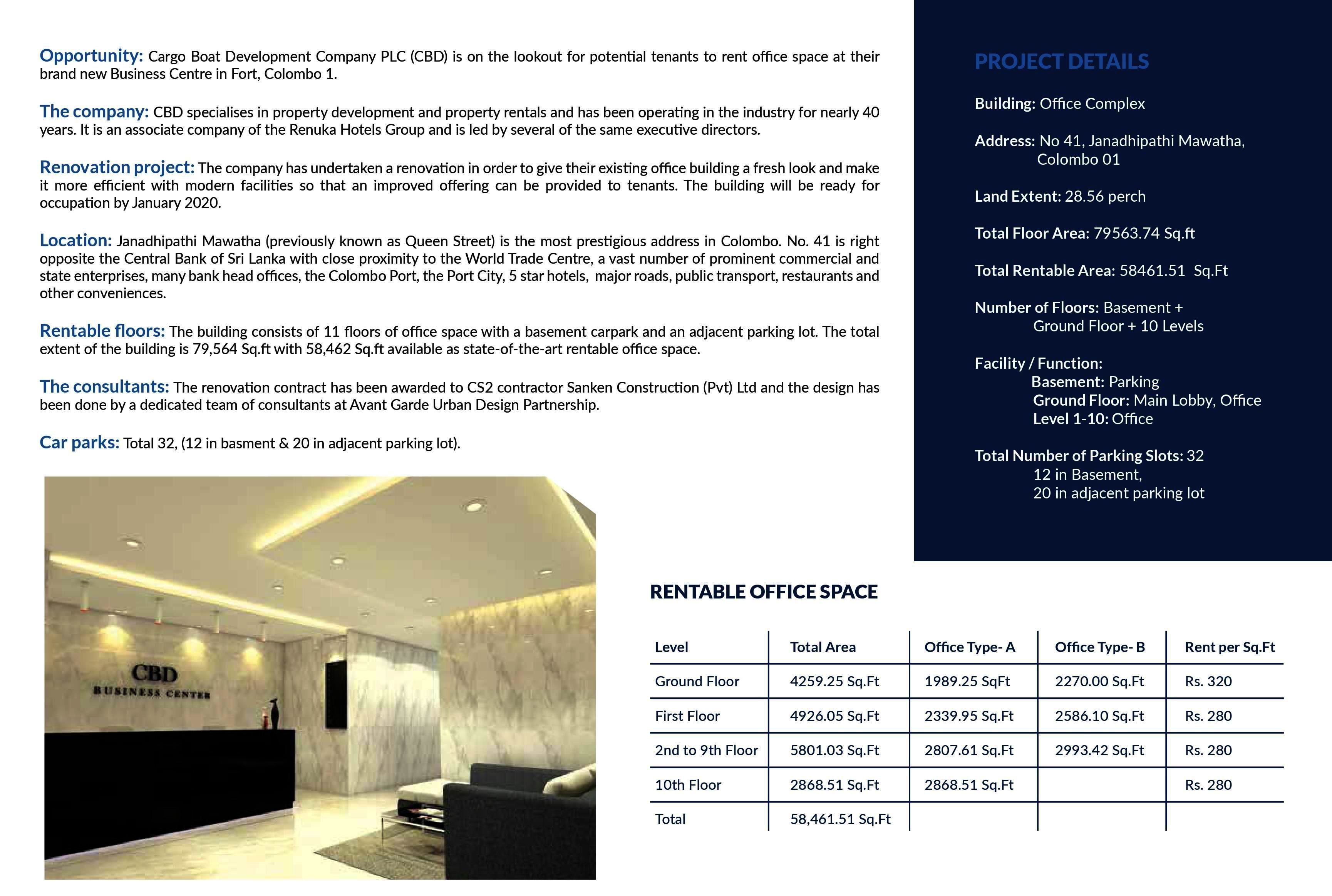 office space for lease in a brand new building at janathipathi mawatha ...