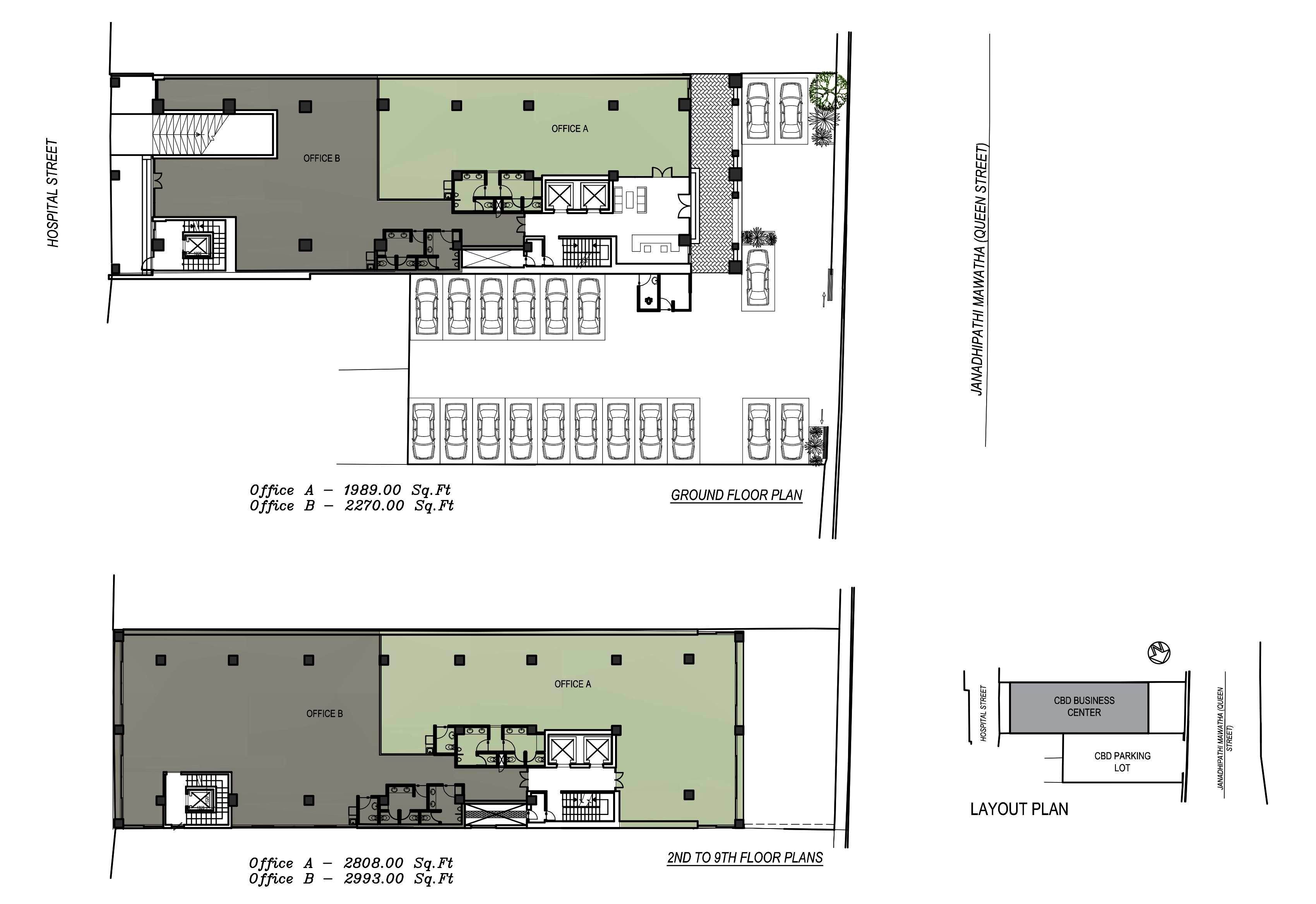 office space for lease in a brand new building at janathipathi mawatha ...